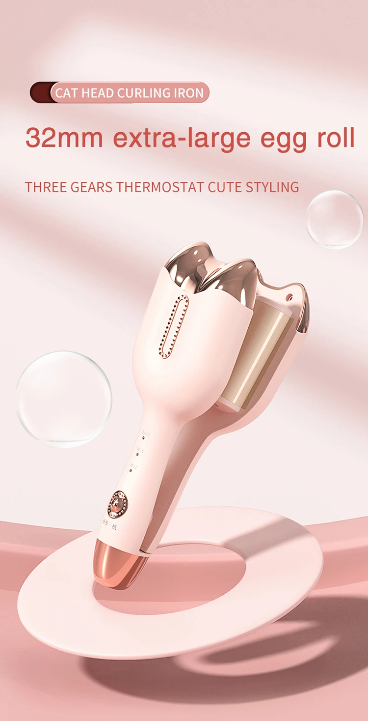Compact 32mm Large Egg Roll Cat Hair Rolling Crimping Curler Ceramic ...