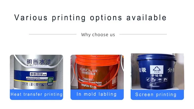 Customized 5 Gallon Plastic Buckets with Metal Handles for Paint ...