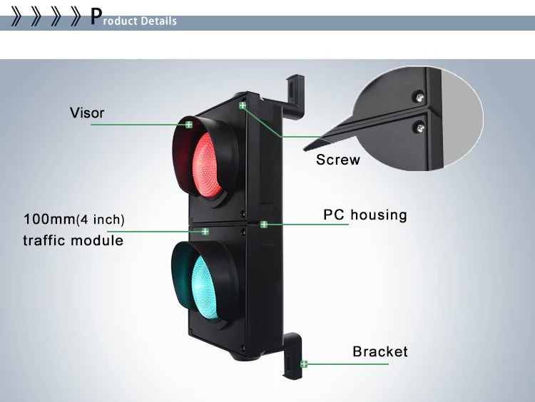 4 Inch Lens Stop-Go LED Traffic Light for Loading Dock Safety