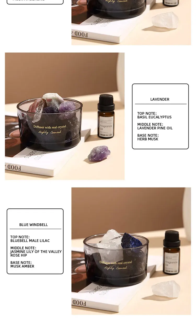 Essential Oil Aroma Crystal Rocks Diffuser - Runfan Scent