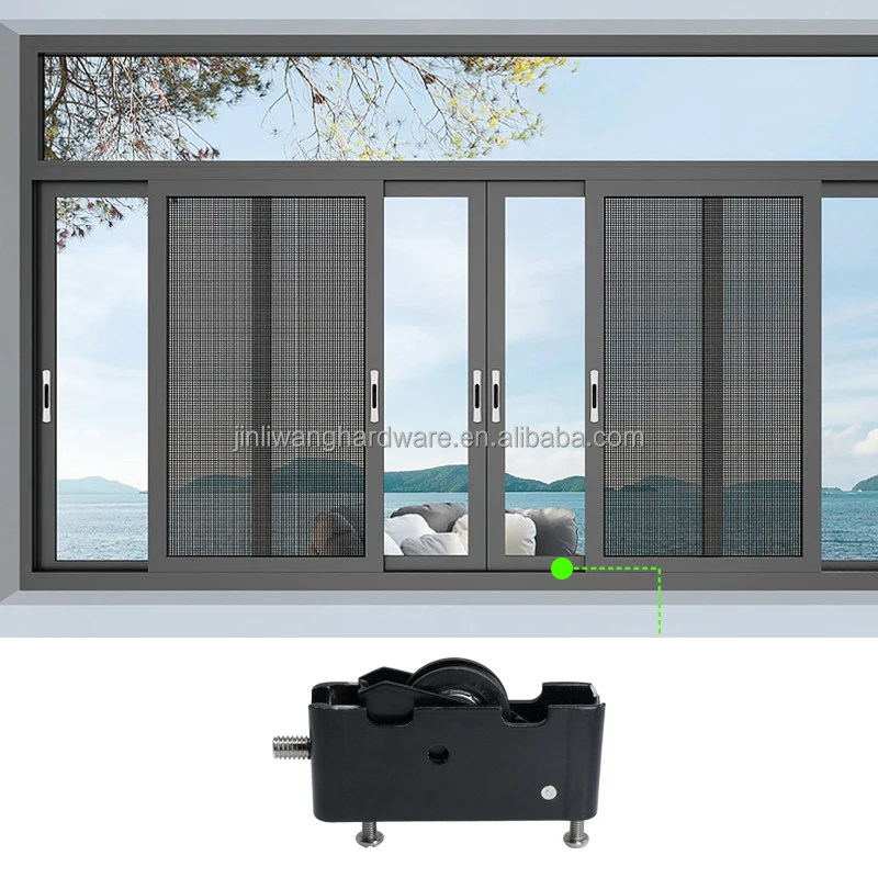 Aluminium Windows Sliding Door Wheelbarrows Black Paint Finish Single ...