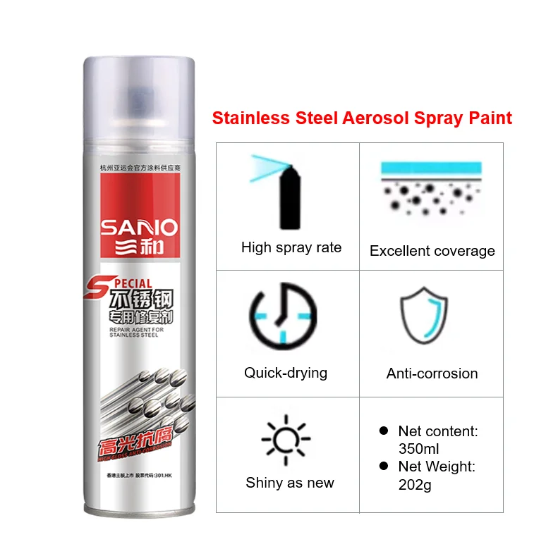 Alibaba.com: SANVO Aerosol Spray Metal Care 400ml, Gold Metallic Mirror ...