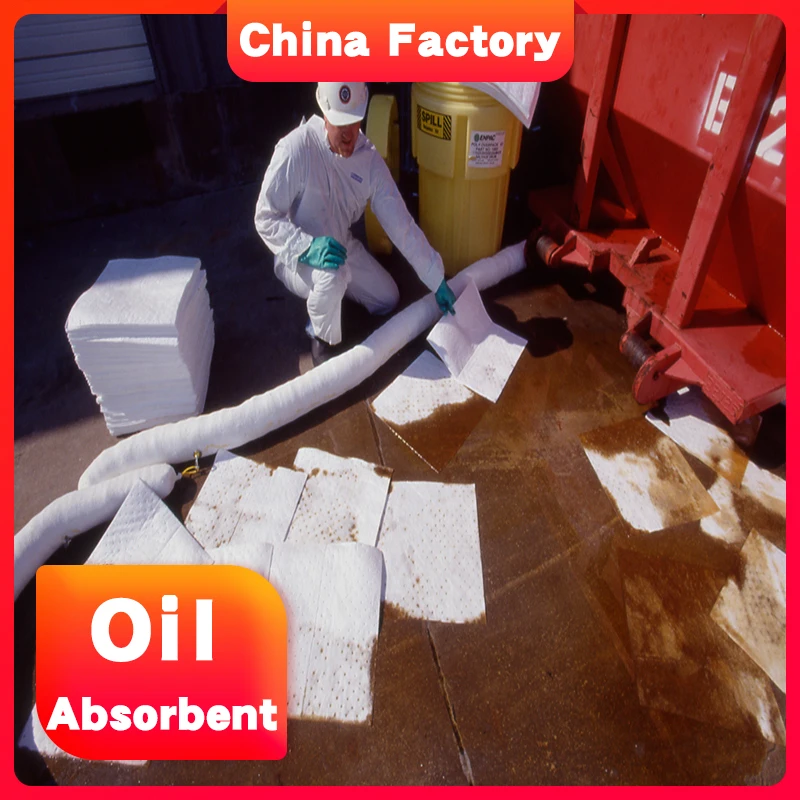 40*50cm Heavy Wight Oil Spill Cleanup Cotton Super Absorbent Mat Oil ...