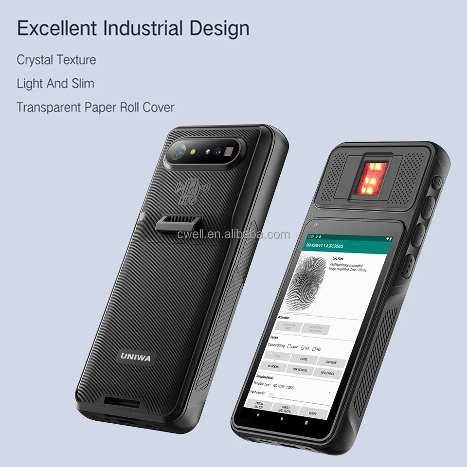 Uniwa F501 Fap Optical Biometric Fingerprint Reader 2d Barcode Scanner 5" Nfc Portable Rugged ...