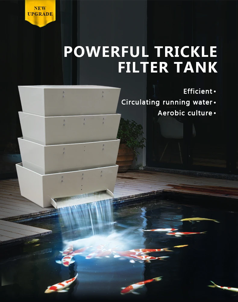 Qihangras 2640 Gal/h Garden Fish Pond Aquarium Waterfall Filter Custom ...