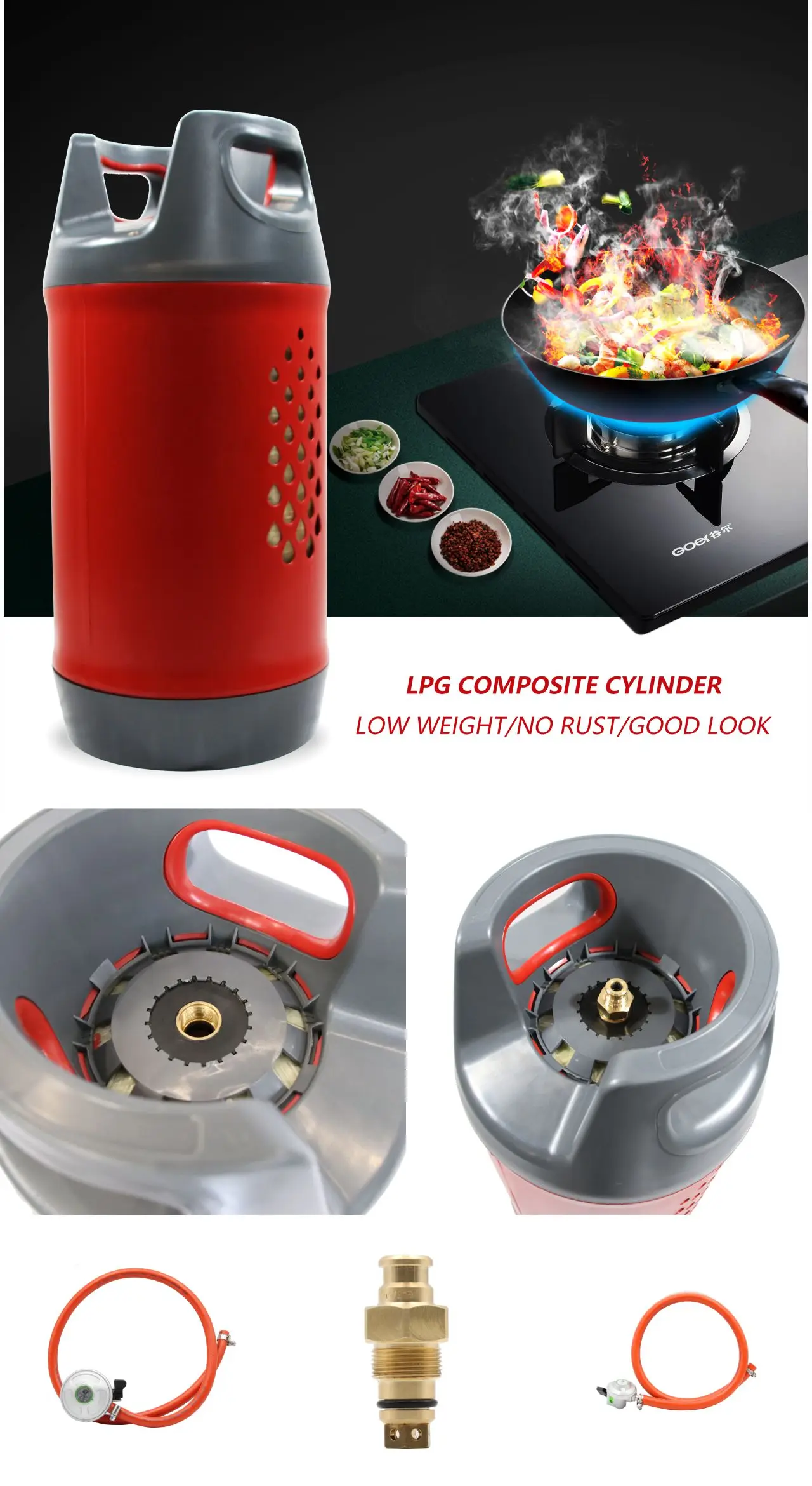 Alibaba.com: 24.5L refillable plastic LPG gas bottles, 10kg composite ...