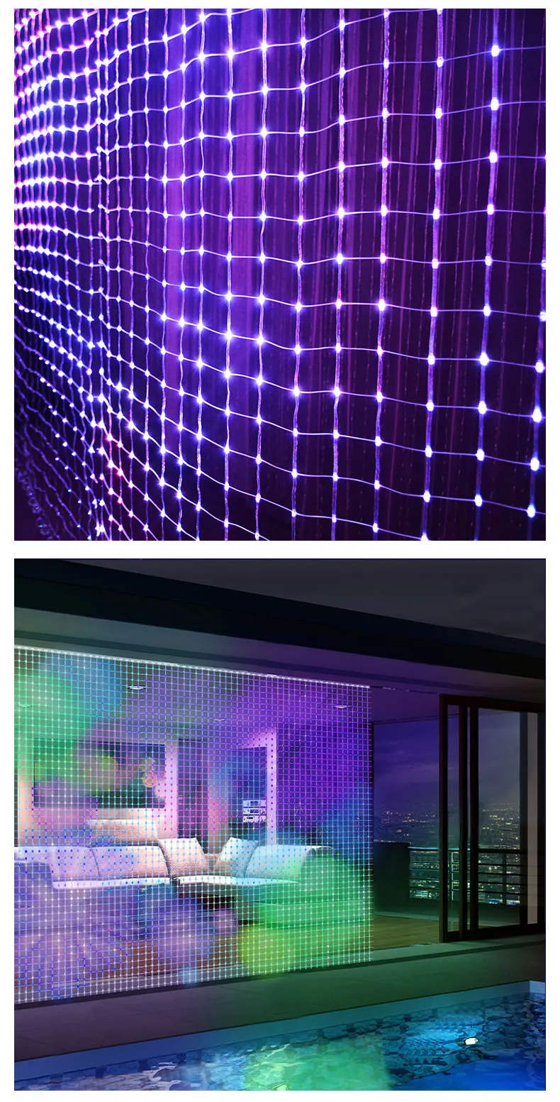 P50 P100 Lightweight HD Net Flexible Pixel LED Mesh Curtain