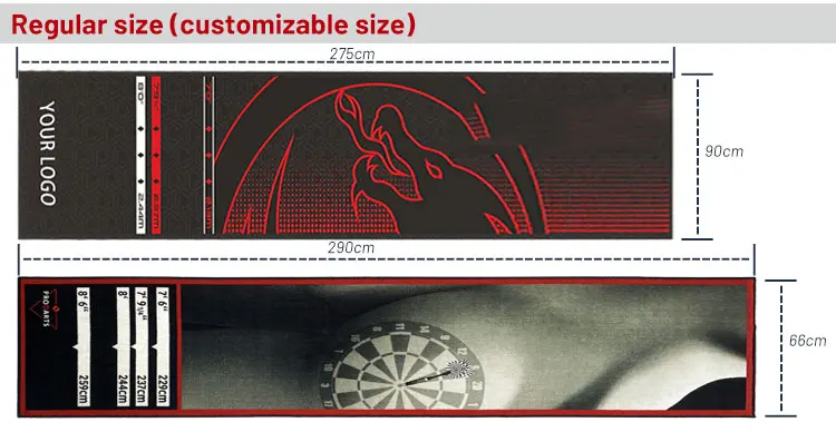 Custom Dart Mat Rubber with Raised Oche Non Slip Darts Carpet Floor ...