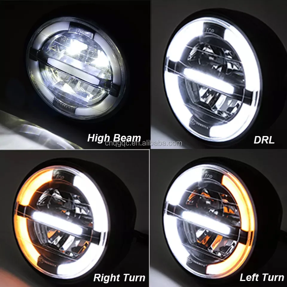 7 Inch Motorcycle Led Headlight Universal 7" Round Head Light For ...