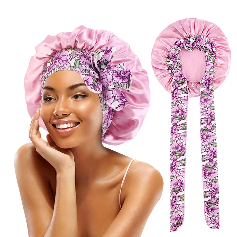 Fashion Ethnic Print Long Streamer Wide Brimmed Nightcap Bow Tie ...