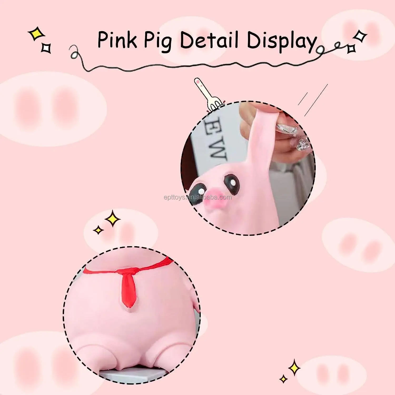 Ept Anti Stress Relief Vent Cute Pink Pig Squeeze Fidget Sensory ...