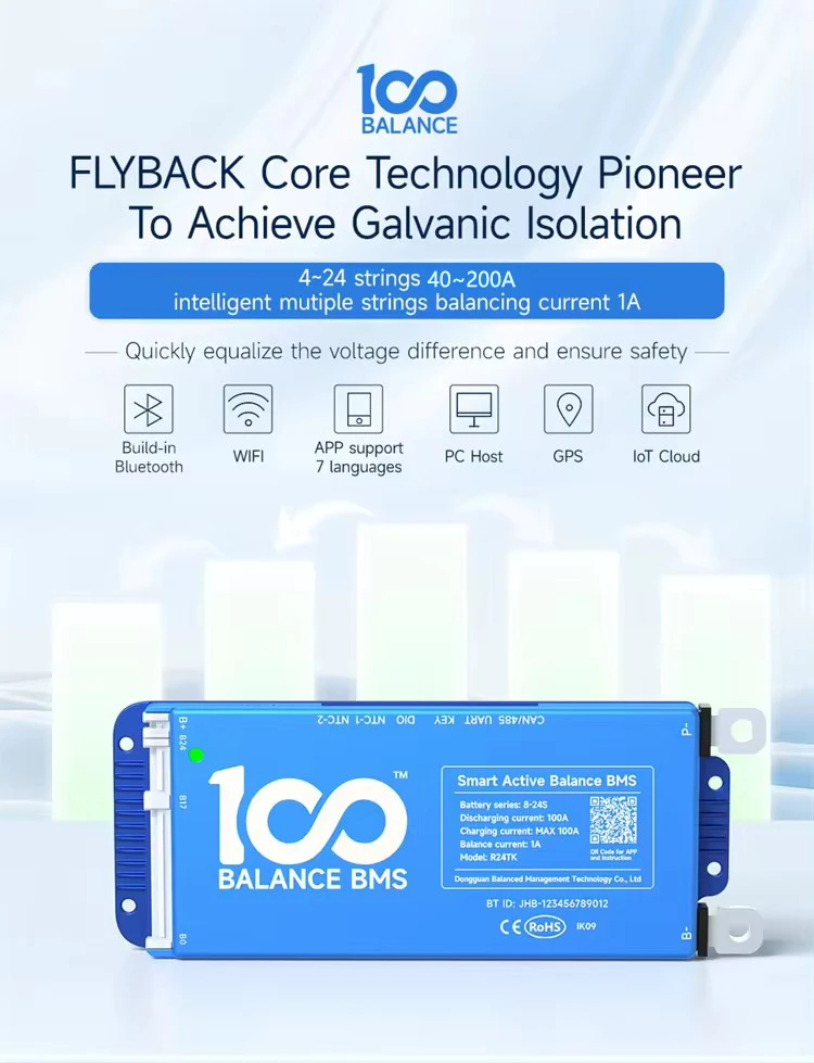 100balance Active Balance Bms With Bt For Lifepo4 8s-17s 60a Oem