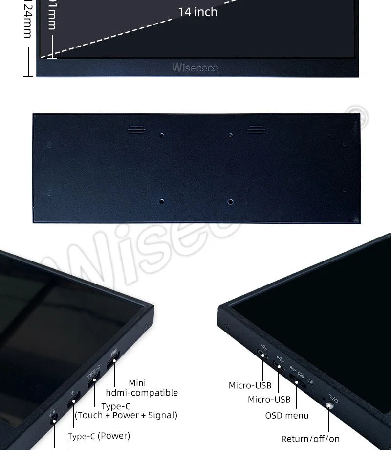 14 Inch Portable Ips 4k Bar Type Lcd Display Screen Monitor Touch ...