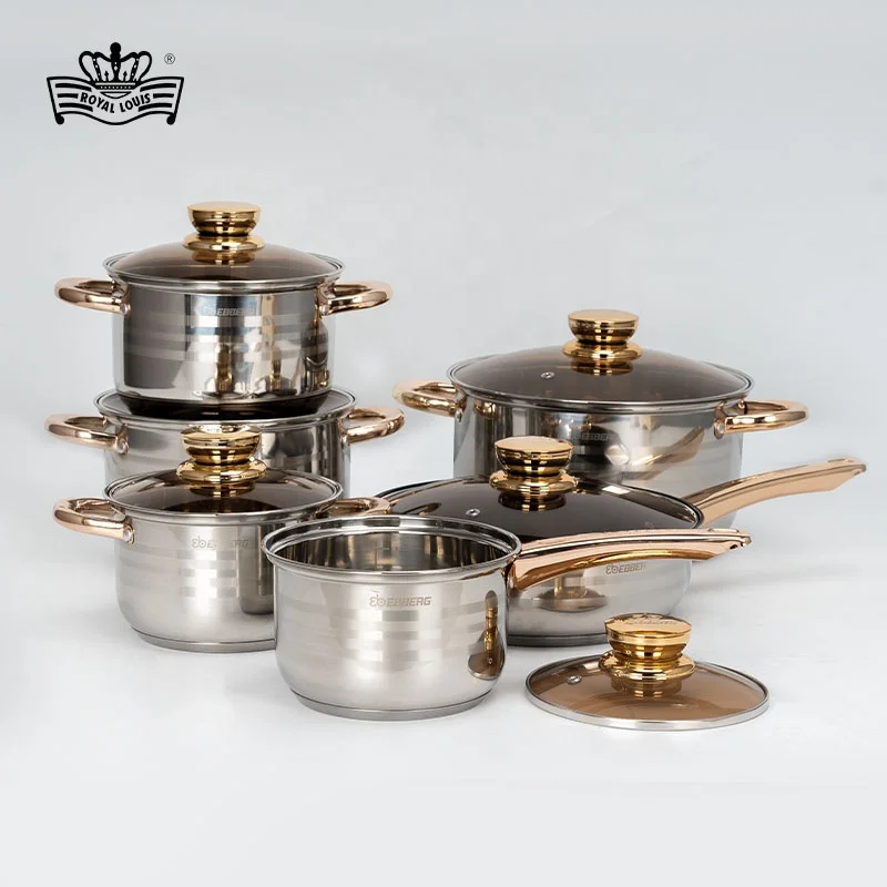 Alibaba.com: Stainless Steel 5-Layer Induction Bottom 12 Pcs Cookware ...