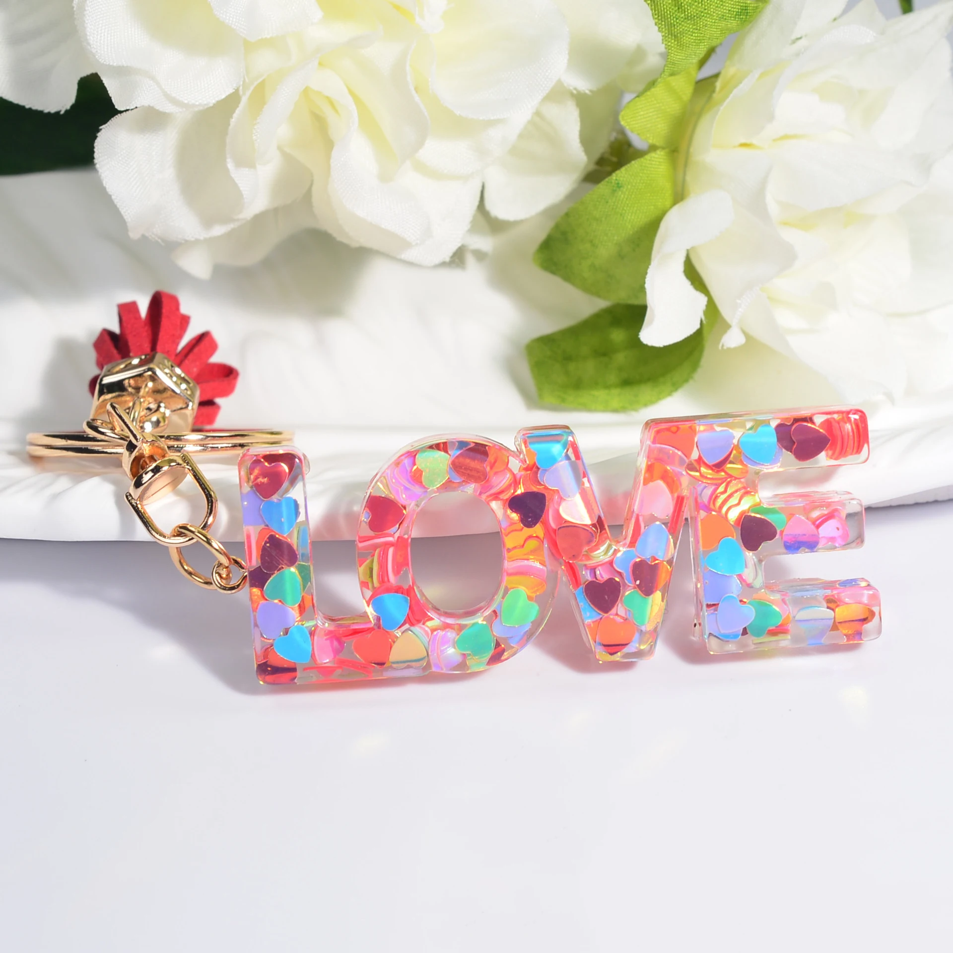 Plastic Hollow Conjoined Letter Custom Logo Keychain Resin Alphabet ...