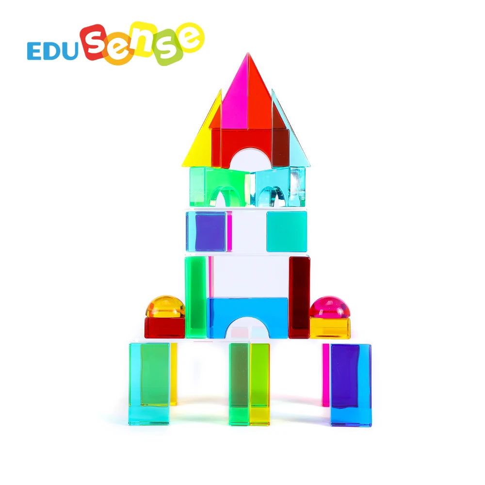 Montessori Learning Toy Rainbow Lucite Rainbow Stacking Blocks Acrylic ...