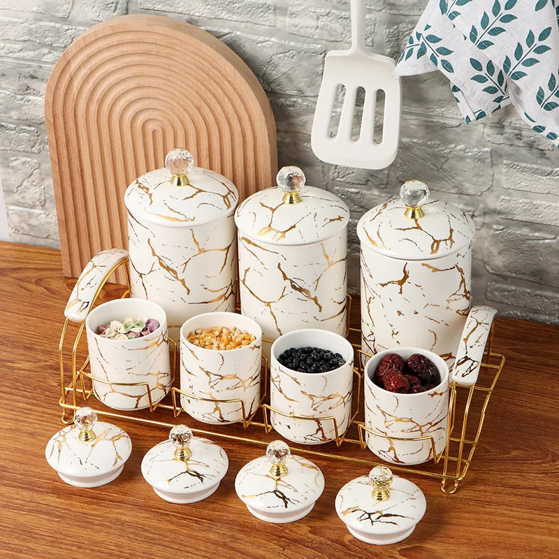Nordic Light Luxury Condiment Box Set Household Condiment Pot Rack ...