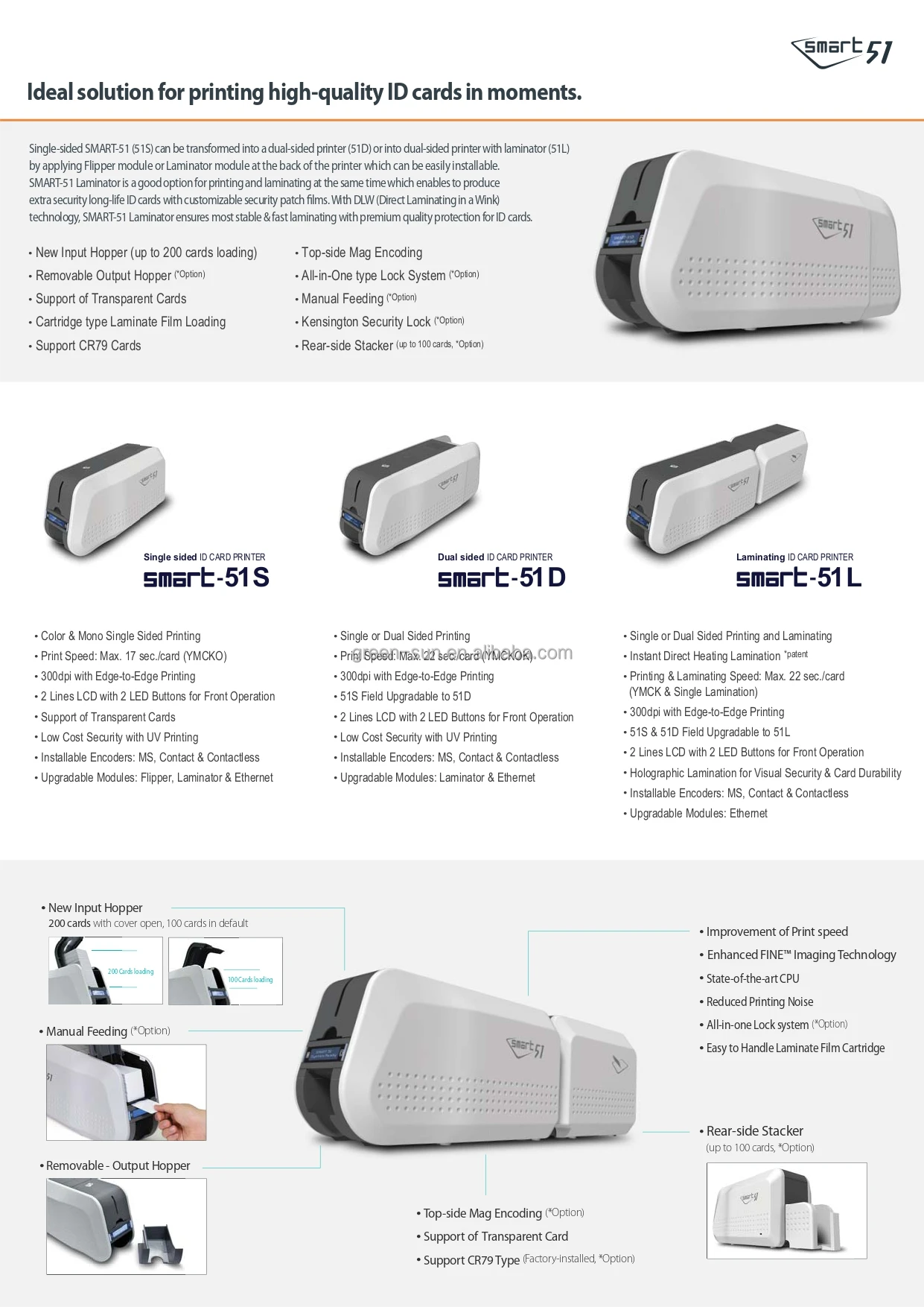 Idp Smart 51d Id Card Printer With Lamination Option 300 Dpi Direct To ...