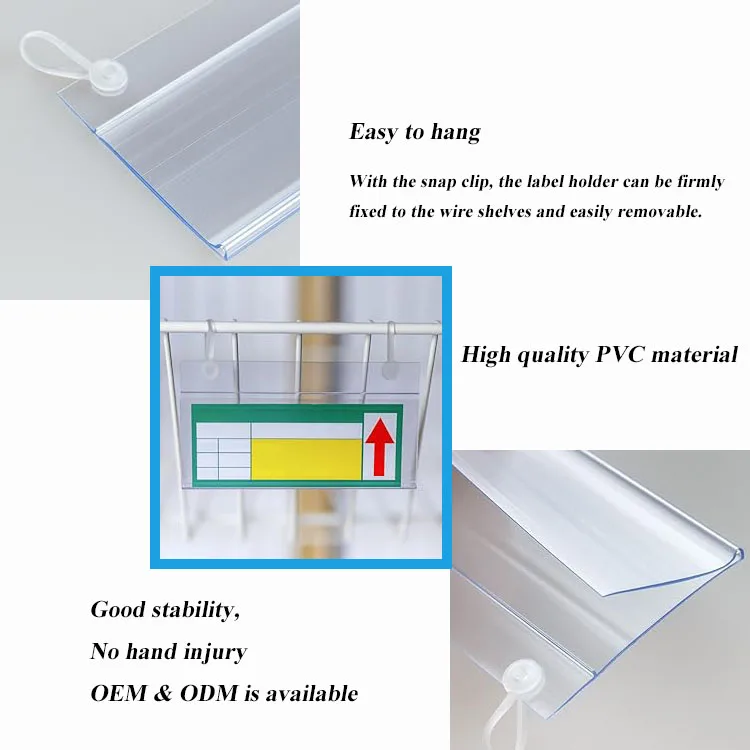 Factory Custom Hanging Label Holder Plastic Tag Holder Clear Plastic ...