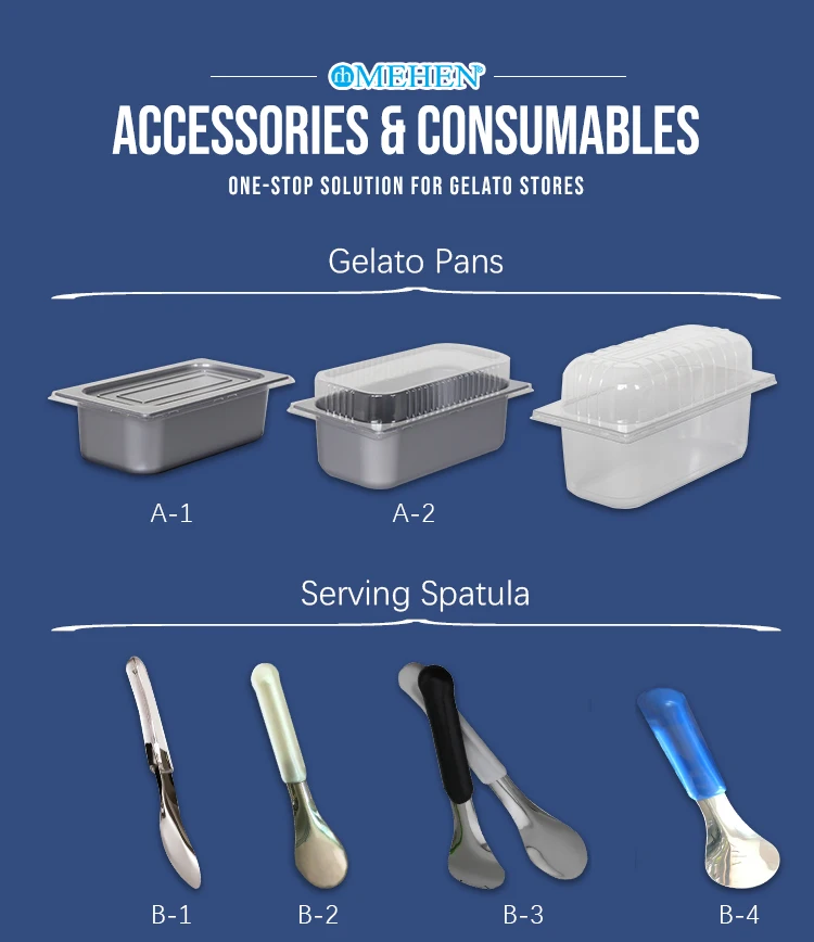 MEHEN M1 Stainless Steel Italian Batch Freezer Hard Gelato Ice Cream ...