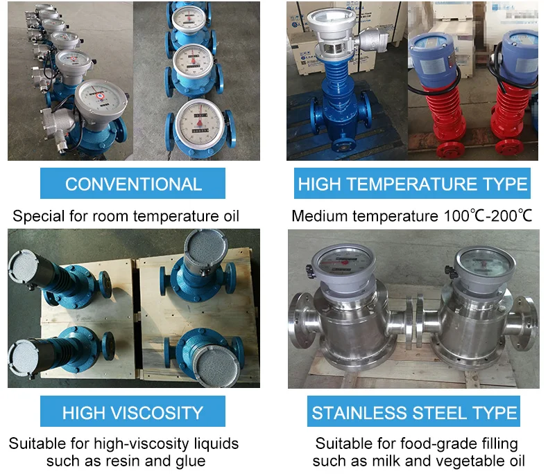 High Viscosity Liquid Pitch Diesel Oval Gear Flow Meter Fuel Dispenser ...