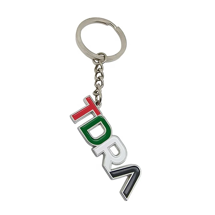Custom Metal Rectangle Shape Enamel Arabic Uae Keychain - Buy Keychain ...