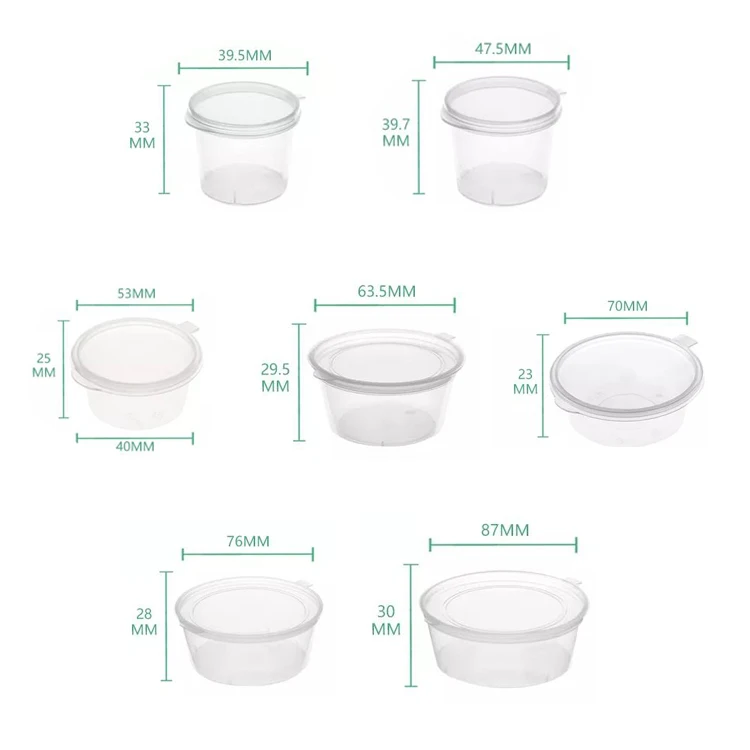 Disposable Transparent Take Out Plastic 1 2 3 4 Oz Sauce Cups Small ...