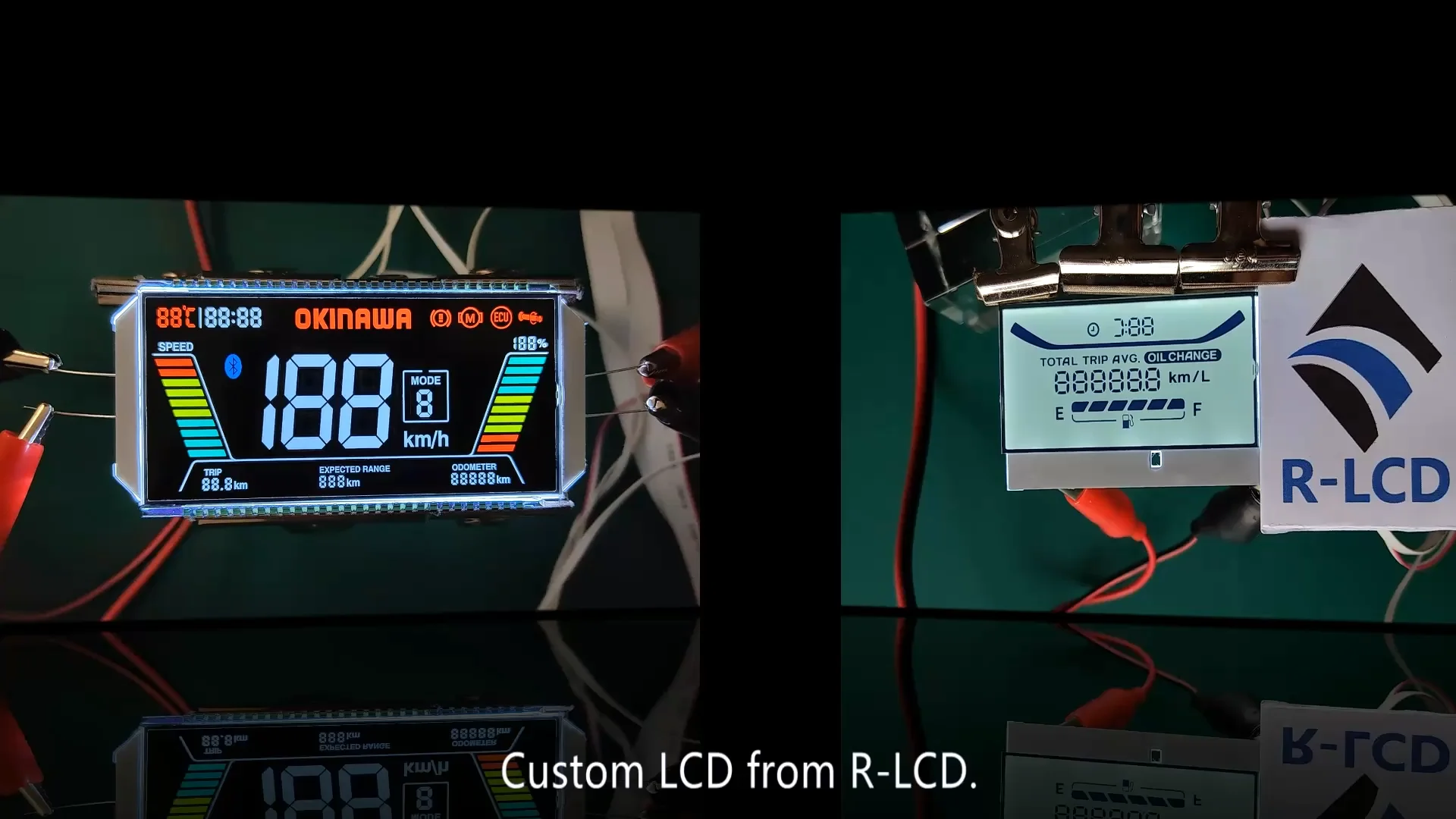 Factory Price Custom Segment Glass Panel Electric Scooter Display Screen Motorcycle Speedometer ...