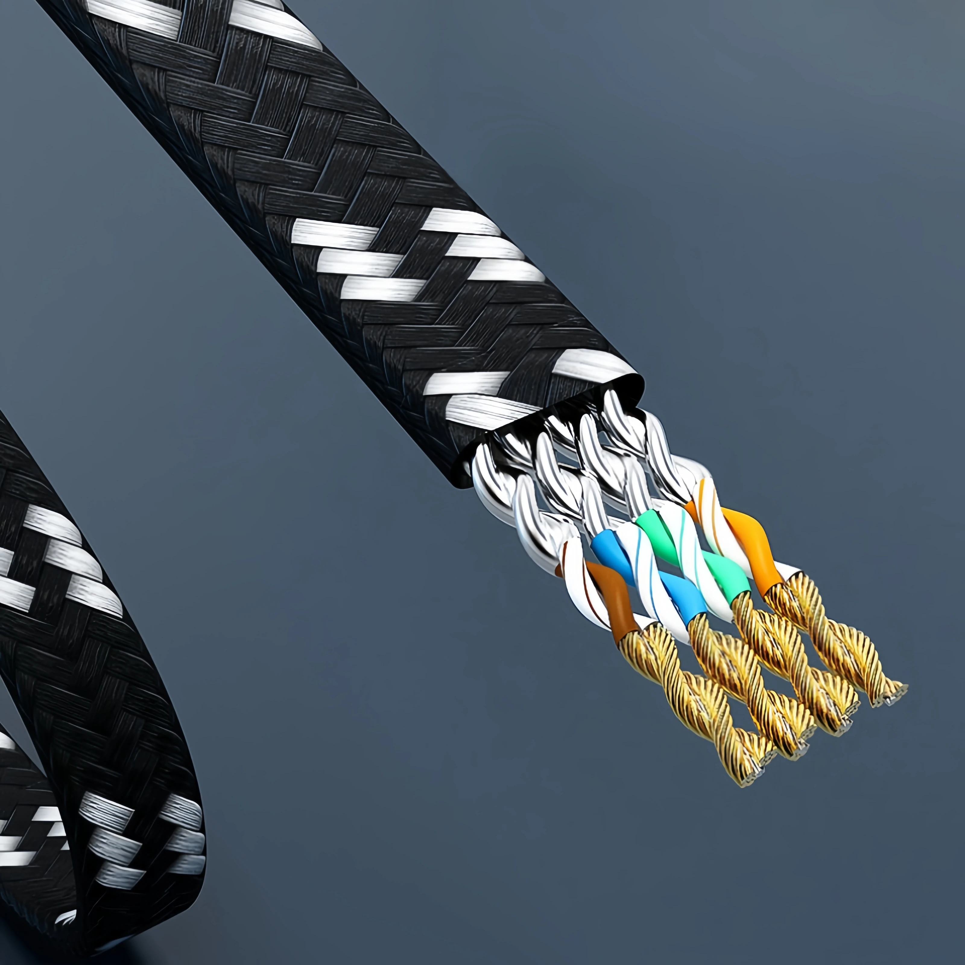 Cat7 Modem Router Plated Shielded Rj45 Connectors Gold Ethernet Cable ...