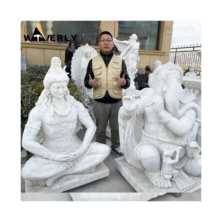 Outdoor Garden Temple Indian God Stone Statue of Shiva Sculpture Hand ...