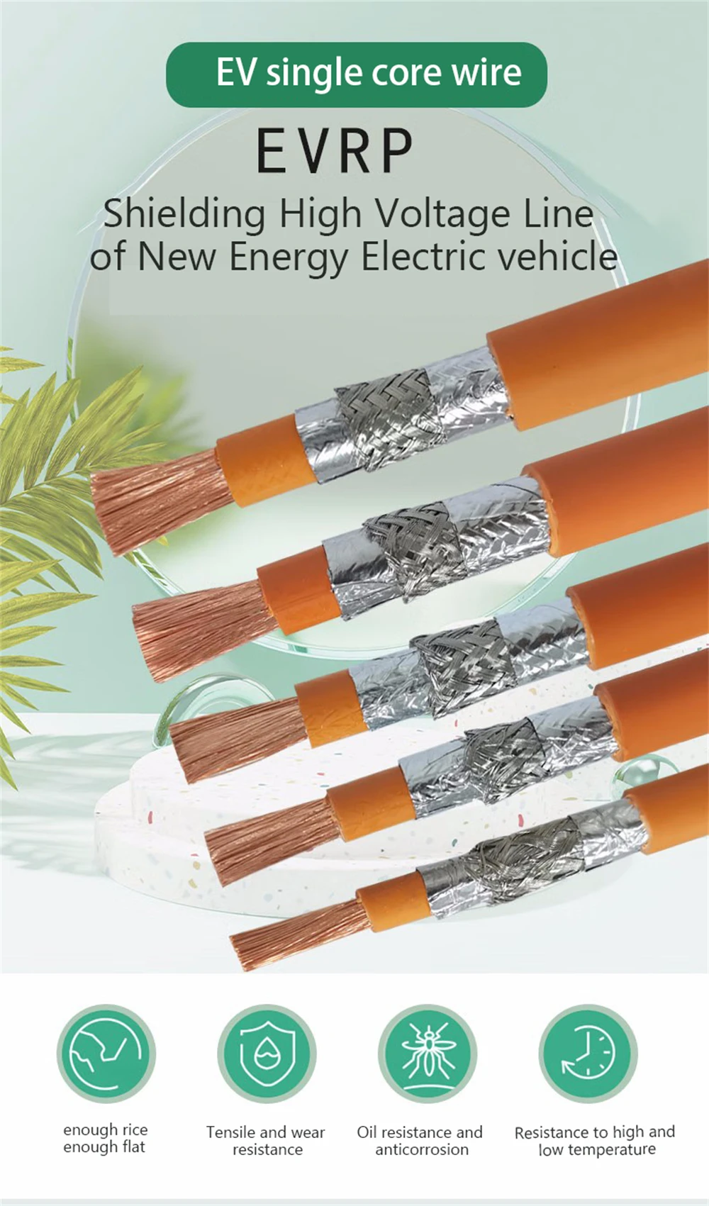 Ev High Voltage Automotive Power Cable 25mm 35mm 70mm 100mm^2 Bare Cable Energy Vehicles Cable ...