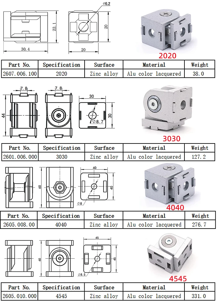Aluminum Profile Pivot Joint With Locking Lever - Buy Aluminum Profile ...
