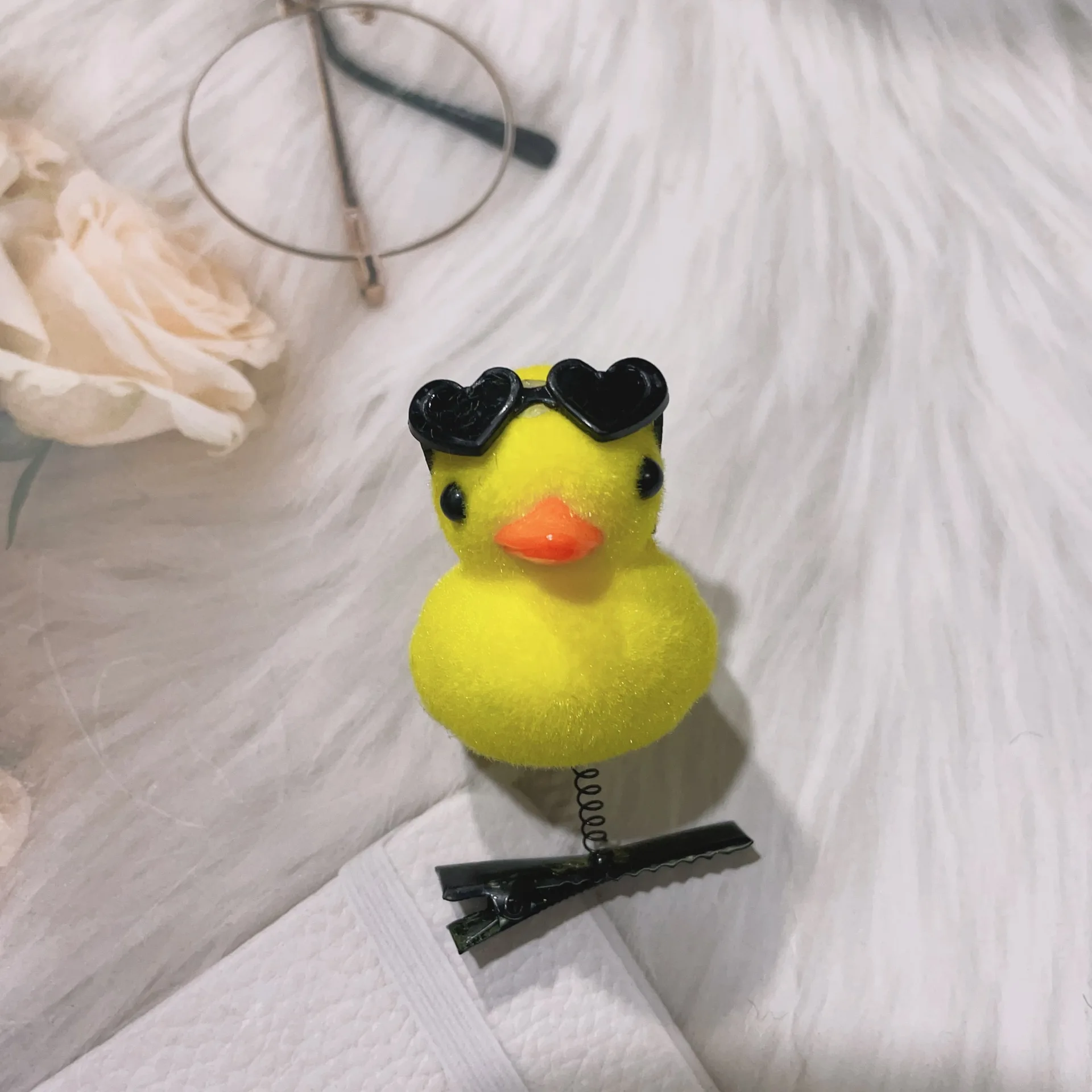 Kawaii Spectacled Duck Hair Clip - Cute Kids Accessory
