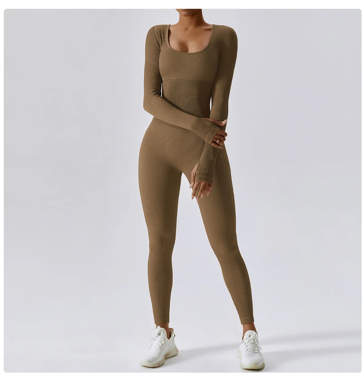 Spring Dance Seamless Fitness Sports Jumpsuit Tight Long-sleeved Yoga Suit Seamless Yoga ...