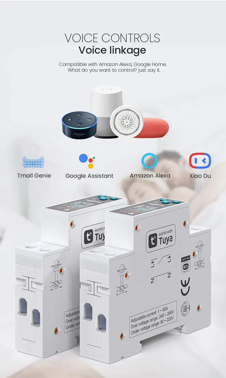 Tuya Wifi 1p+n Smart Circuit Breaker Din Rail For Smart Home Wireless Remote Control Switch By ...