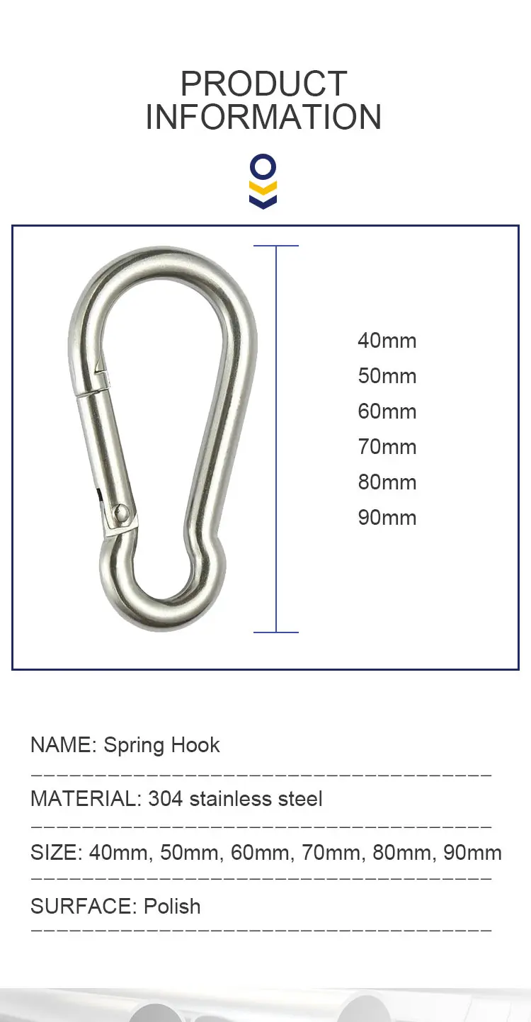 Stainless Steel Spring Hook Clip High Quality Stable Carabiner Snap ...