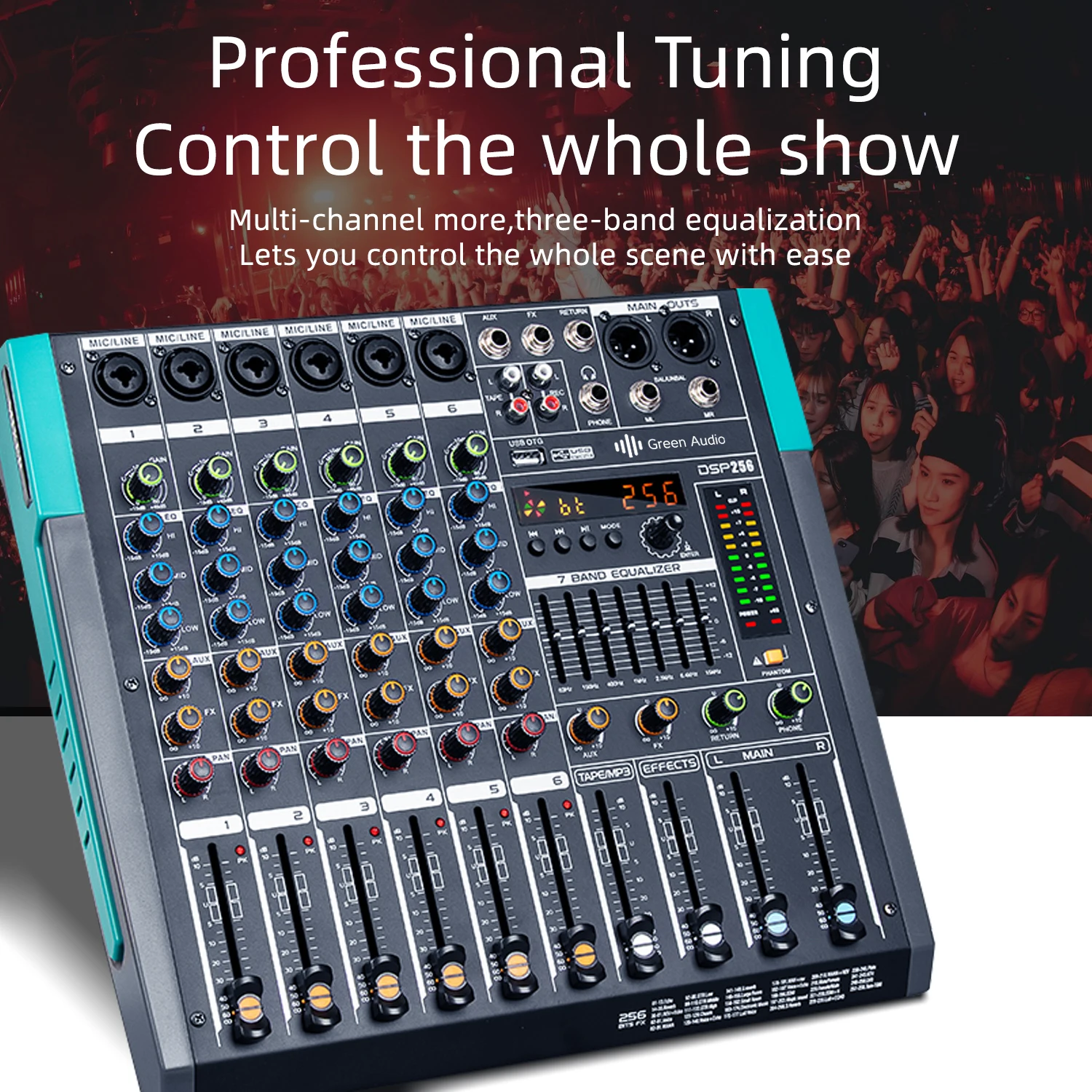 GAX-PA6 Professional Audio Mixer - 6 Mono Channels