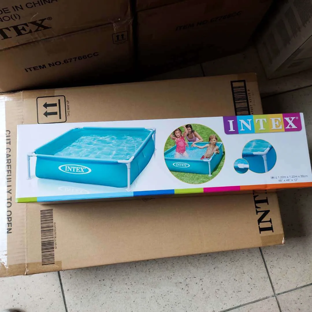 Intex 57173 Mini Frame Pool Children Swimming Pool Rectangle Kids Steel ...