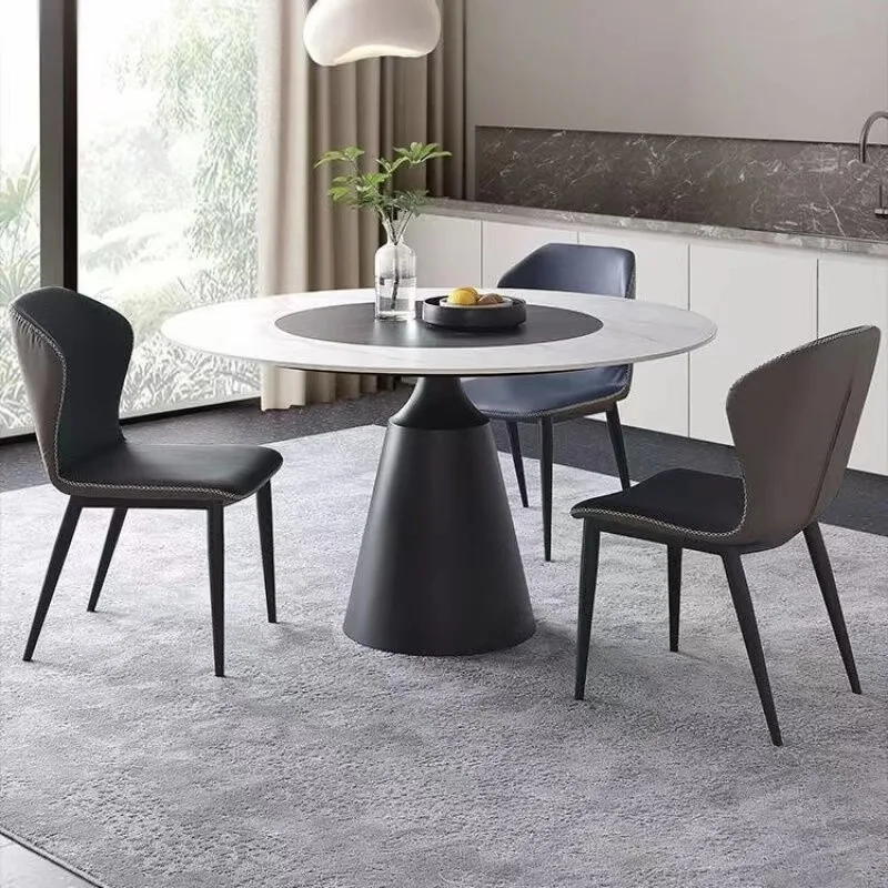 Nordic Design Rock Plate Round Table Home Minimalist Rotating Dining ...