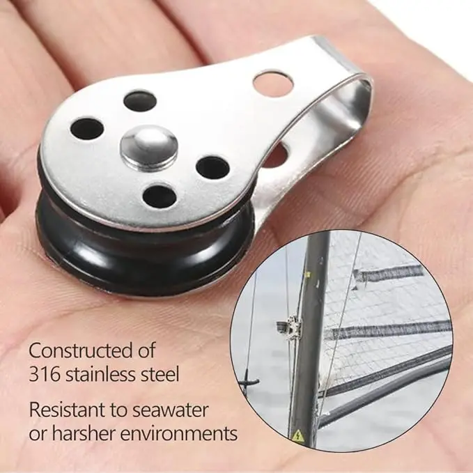 Stainless Steel 316 Marine Wire Rope Pulley Pulley Sailing Block Kayak ...