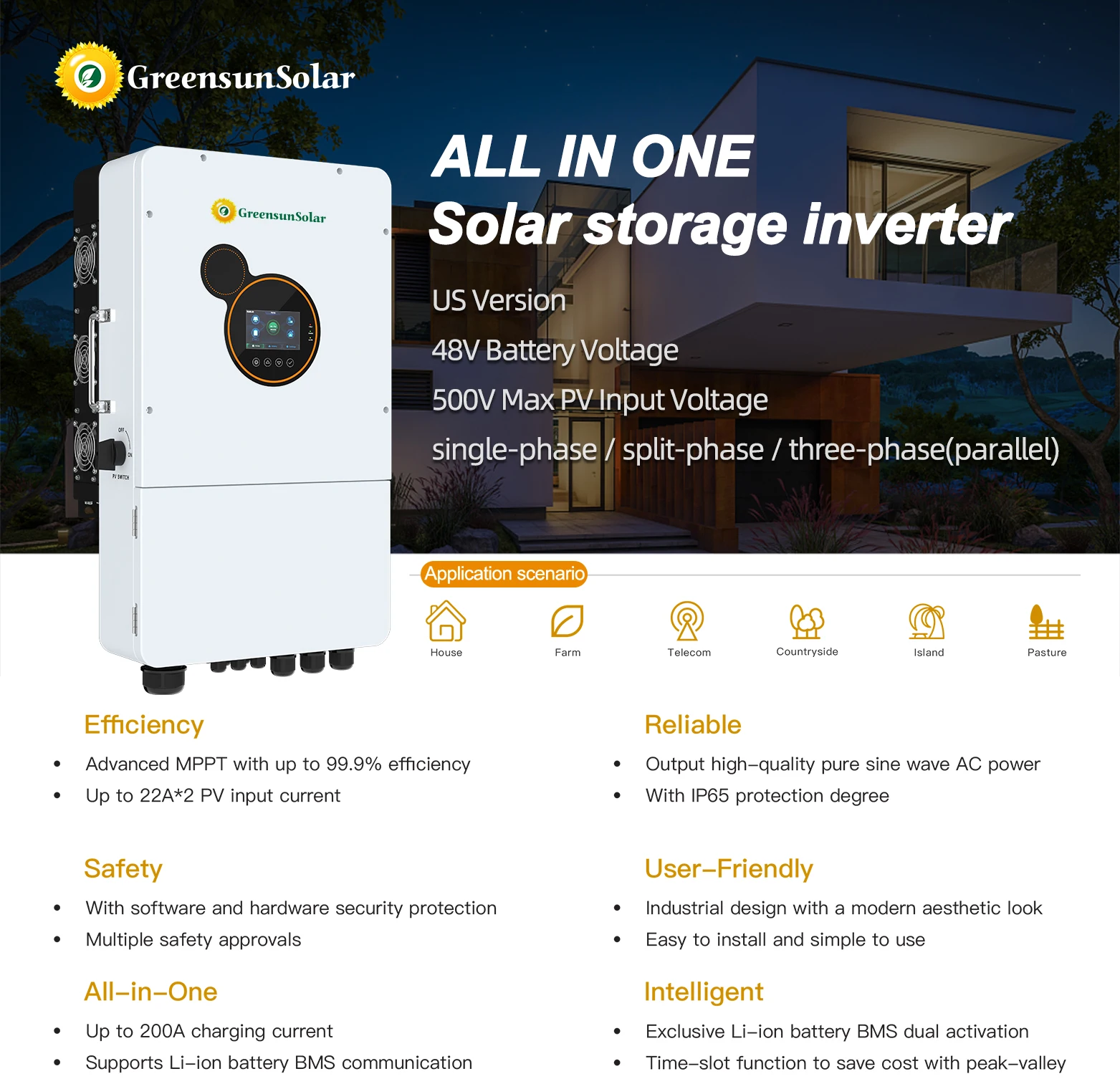 SRNE HESP48120U200-H Hybrid 12kW Inverter for Solar Power Systems ...