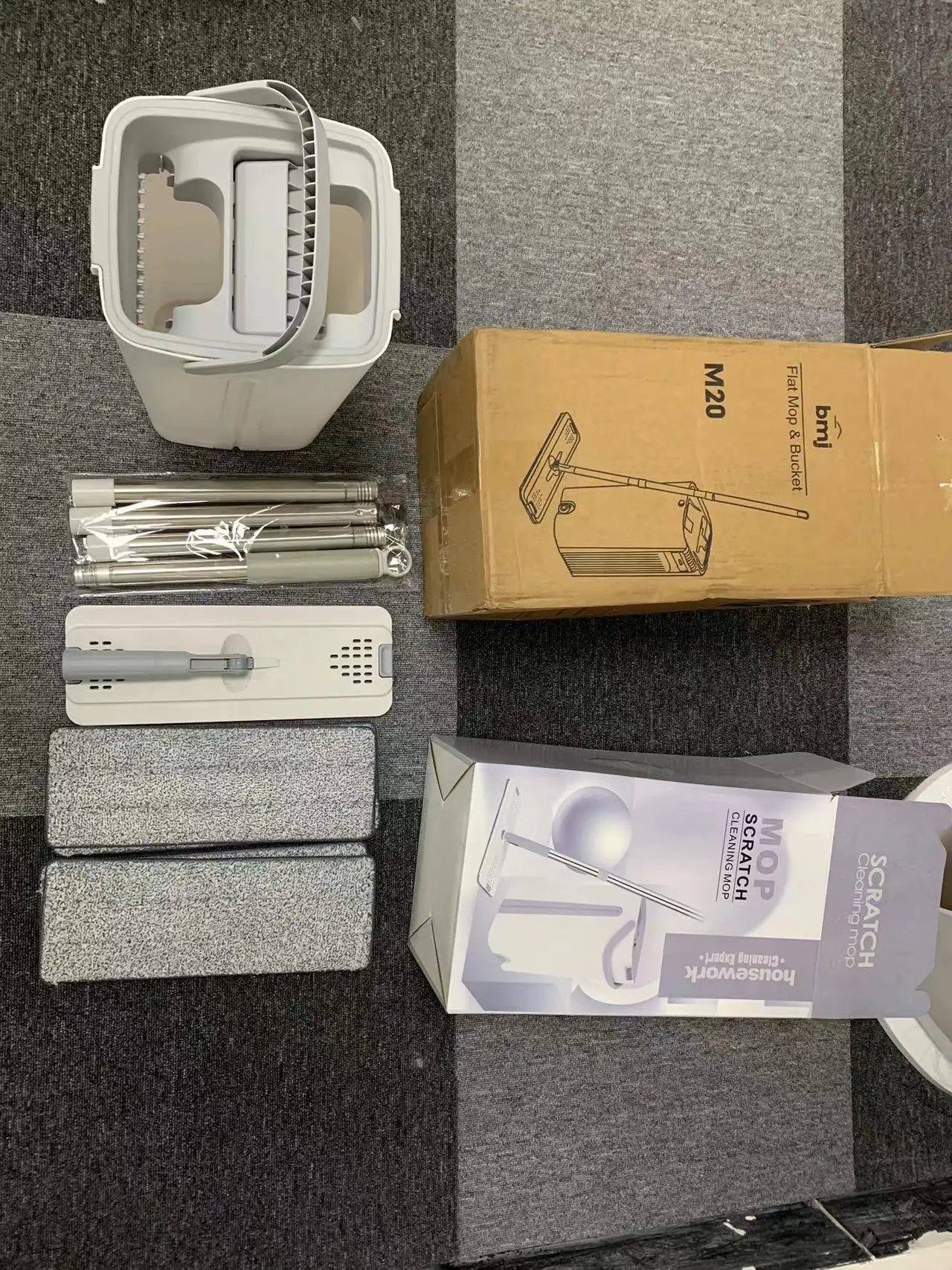 Mop and Bucket With Self Wringer Set Upgraded Square Microfiber ...