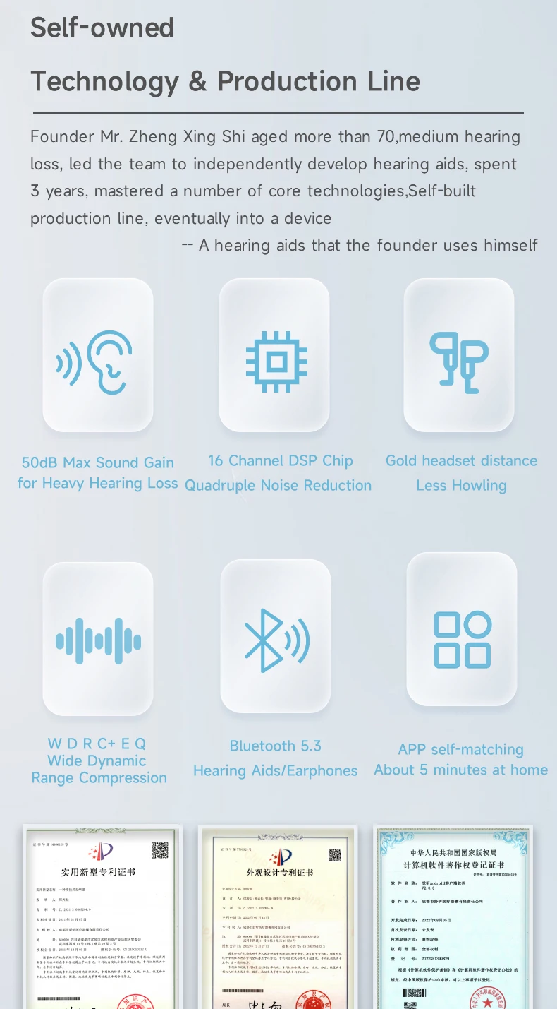 Digital Hearing Aids 16 Channels Bt5.3 Neckband 3 Modes Amplifier Rechargeable Noise Cancelling ...