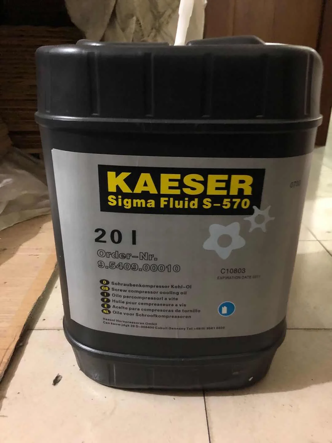 Kaeser Compressor Oil 20l Of Kaeser Sigma Fluid S-570 - Buy Kaeser ...