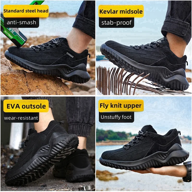 Custom Logo Industrial Light Weight Safety Shoes With Steel Toe And ...
