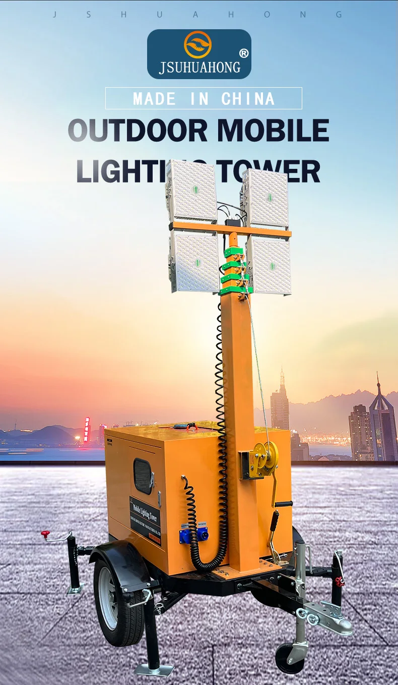Manual Lifting Water Cooled Diesel Generator Lighthouse With Led Light ...