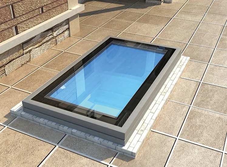 Waterproof Double Glass Aluminum Glass Roof Skylights Artificial ...