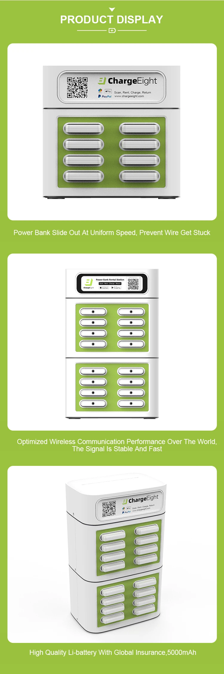 8 Slot Power Bank Rental Charger Mobile Shared Power Bank Rental ...