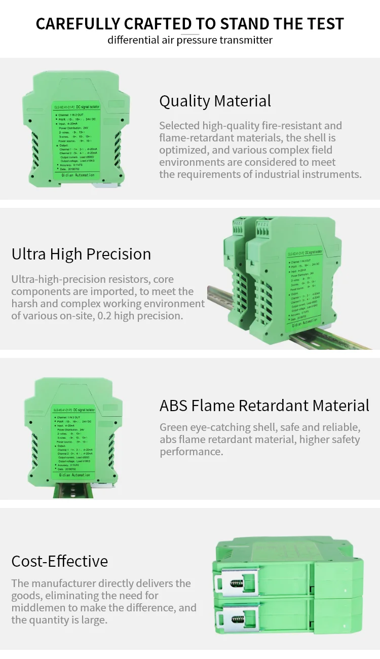 DIN Rail Mounted Temperature Converter - PT100 RTD Transmitter