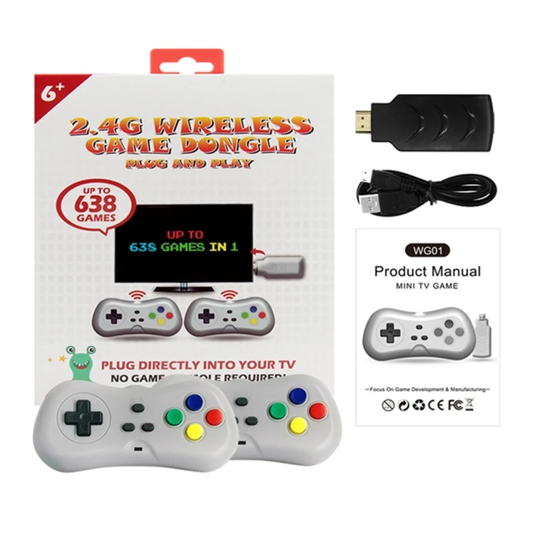 Built-in 638 Classic Retro Games Dual Gamepad Gaming Player Mini TV ...